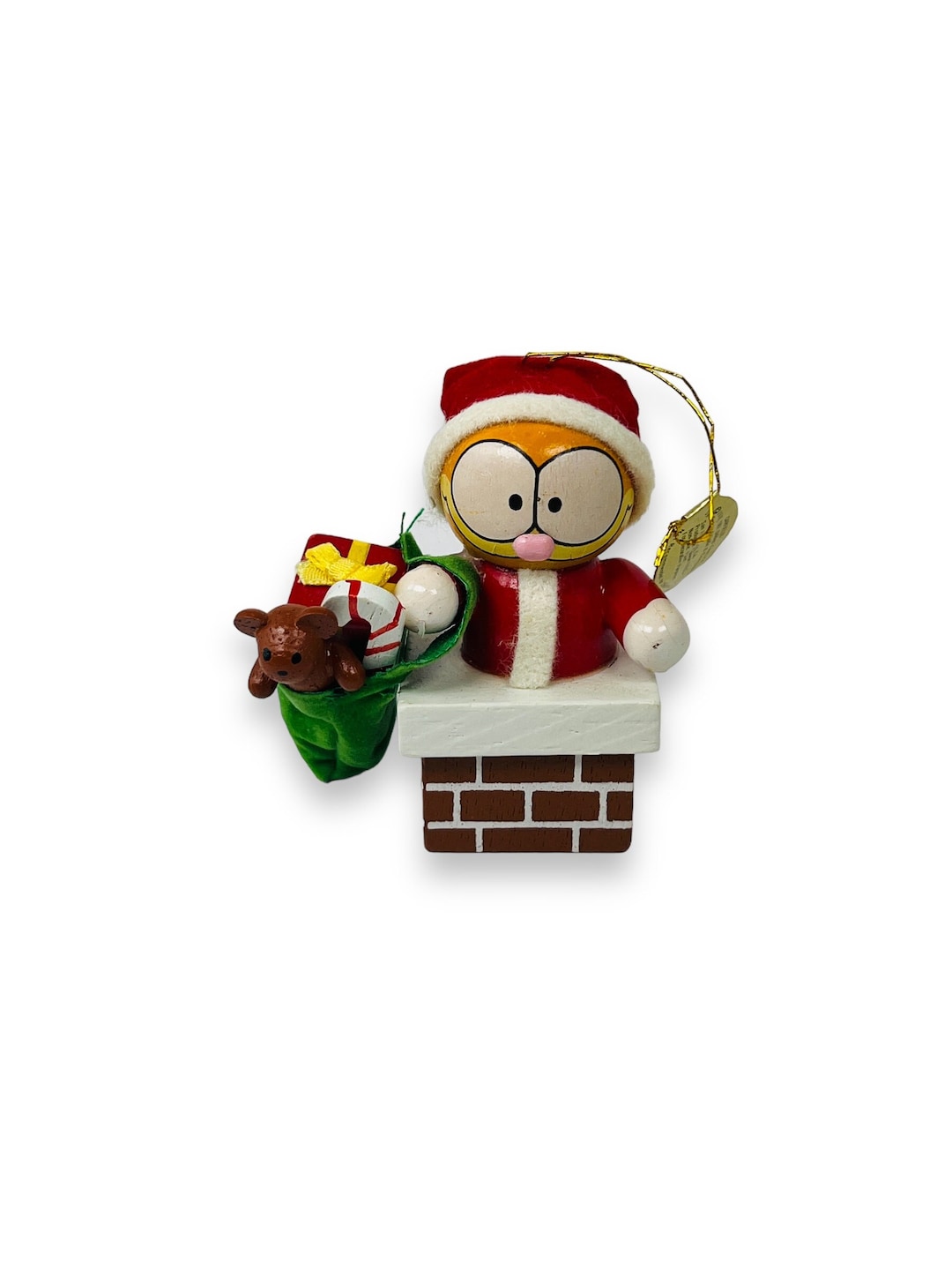 1981 Garfield Santa Claus in Chimney Wooden Christmas Ornament - Etsy