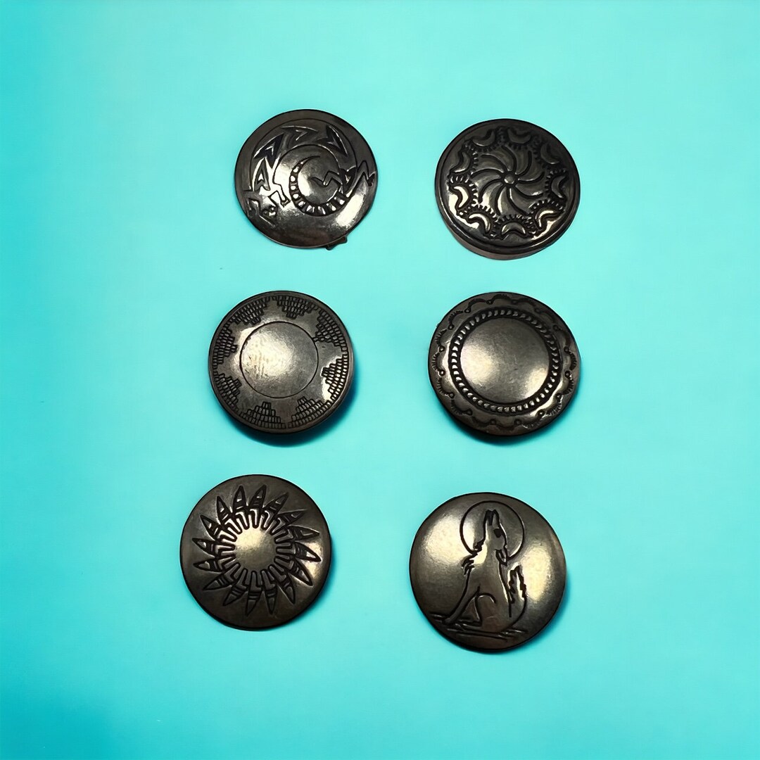 Native American Symbols Stainless Silver Button Covers - Etsy