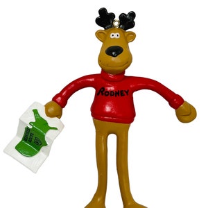1989 Hallmark Bendable Rodney Reindeer Christmas Ornament - Etsy