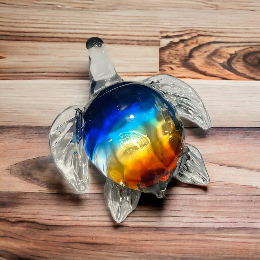 Sea Turtle Art Glass Paperweight by Dynasty Gallery - Etsy