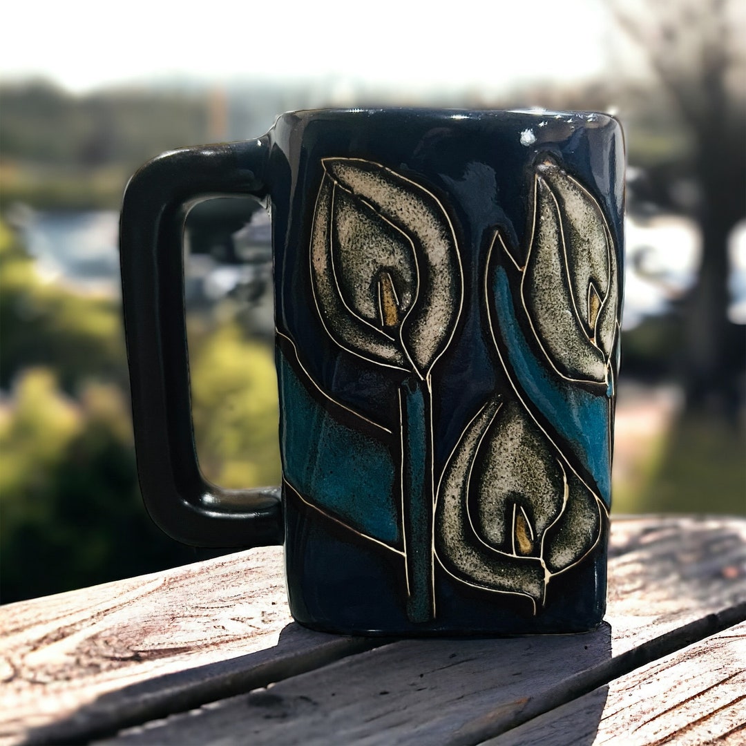 Mara Mexico Folk Art Calla Lily Flowers Stoneware Pottery Mug - Etsy