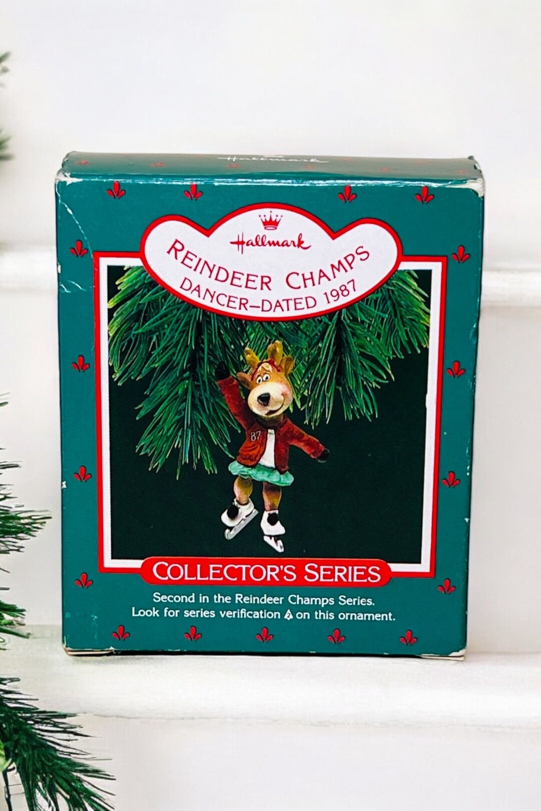 1987 Hallmark Reindeer Champs 2nd in Series Dancer Christmas Ornament ...