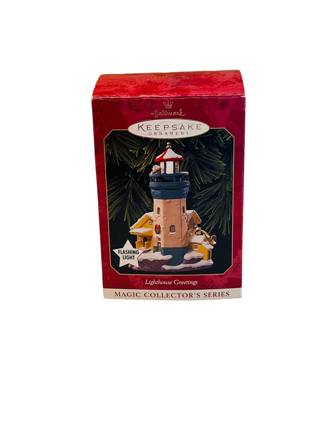 1999 Hallmark Lighthouse Greetings Flashing Light Magic Christmas ...