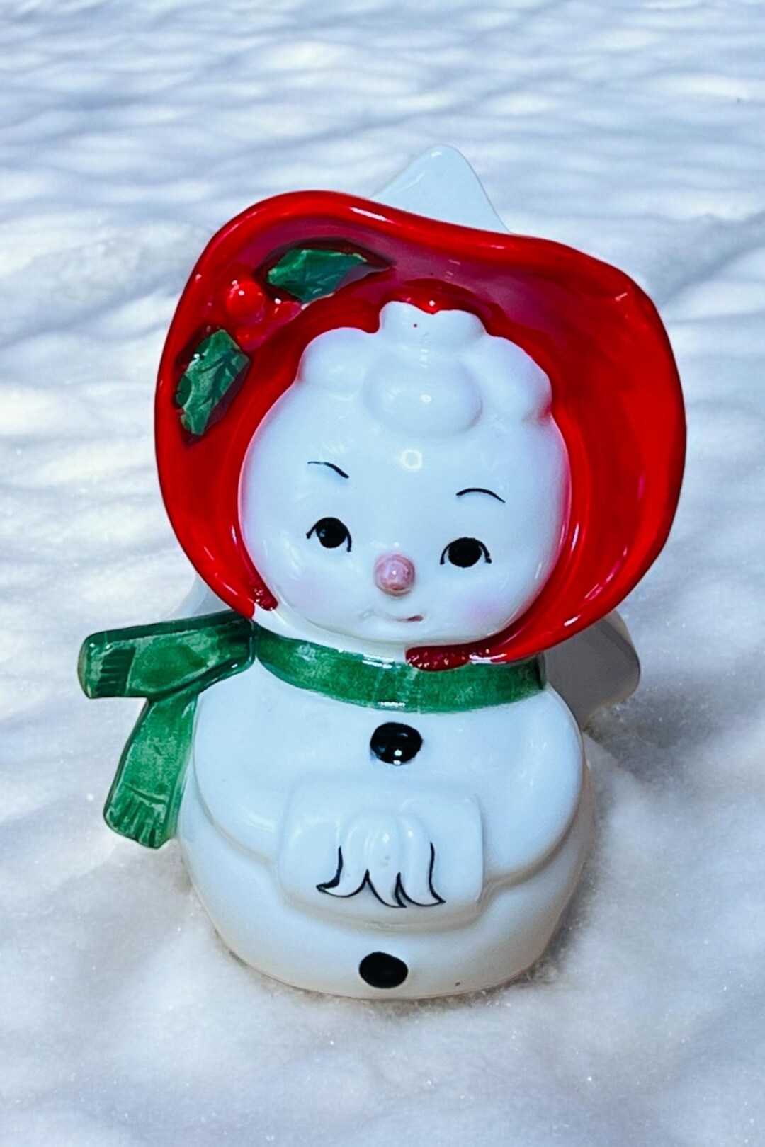 Vintage 1950s Lefton Mrs. Snowman Napkin Holder - Festive Holiday Decor ...