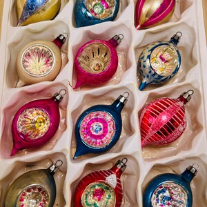 Santaland Vintage Polish Mercury Glass Indent Mica Christmas Ornaments ...