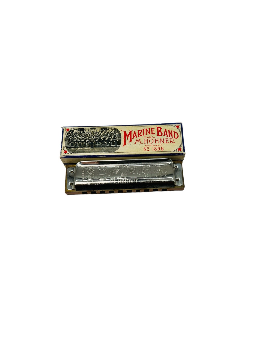 Vintage M. Hohner No. 1896 Marine Band A440 Key C Harmonica From ...