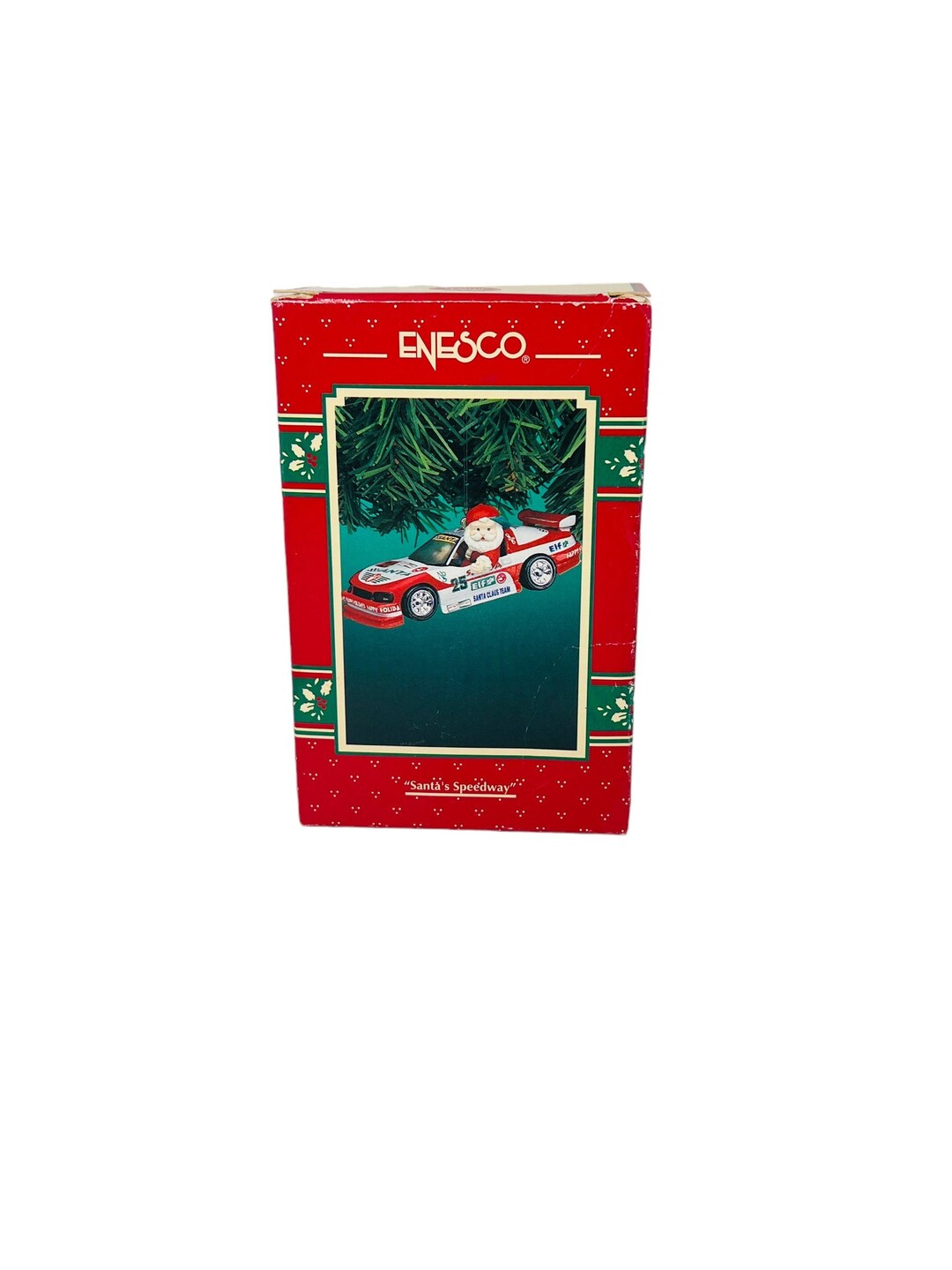 1995 Enesco Santa's Speedway Christmas Ornament - Etsy