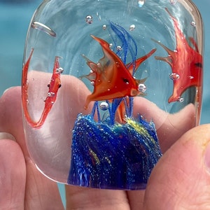 Avita Inc. Crystal Collection Studio Art Glass Aquarium Angelfish ...
