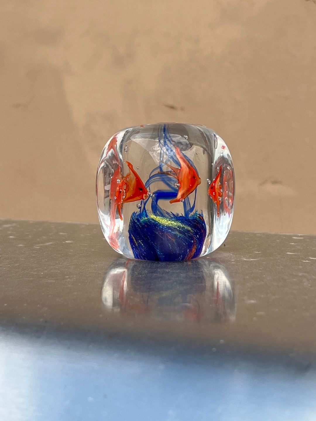 Avita Inc. Crystal Collection Studio Art Glass Aquarium Angelfish ...