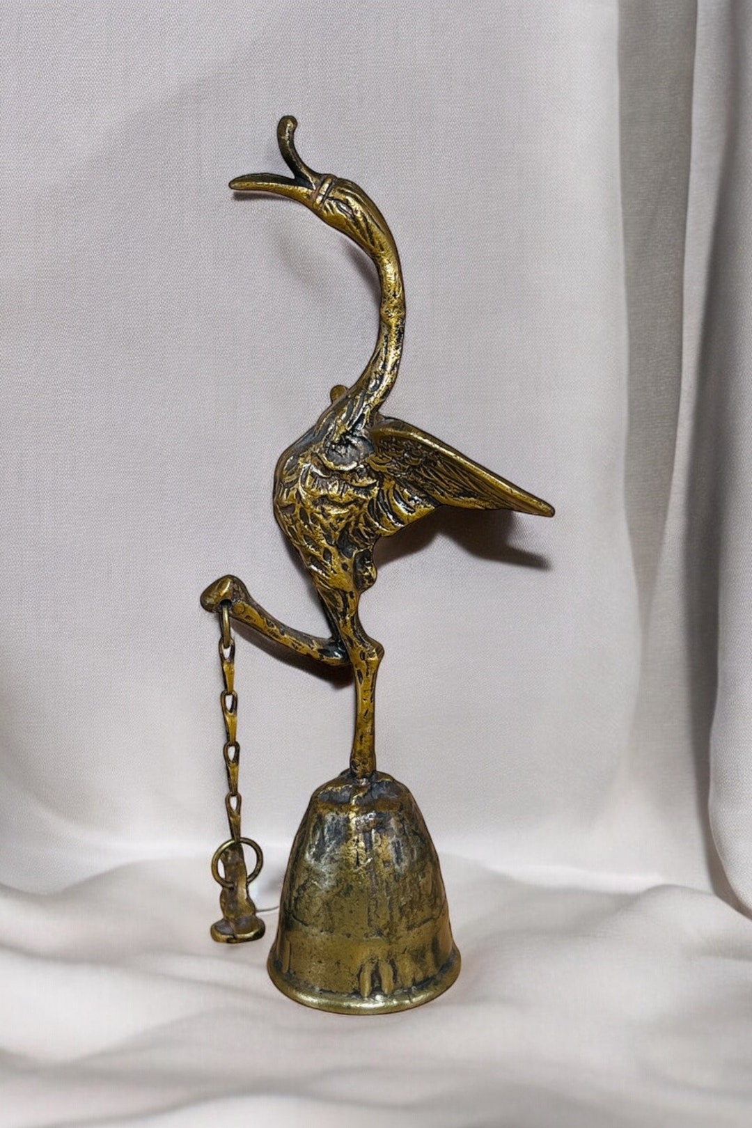 Vintage Japan 8" Brass Ancient Revival 'pompeii Bird Bell' Recreation ...