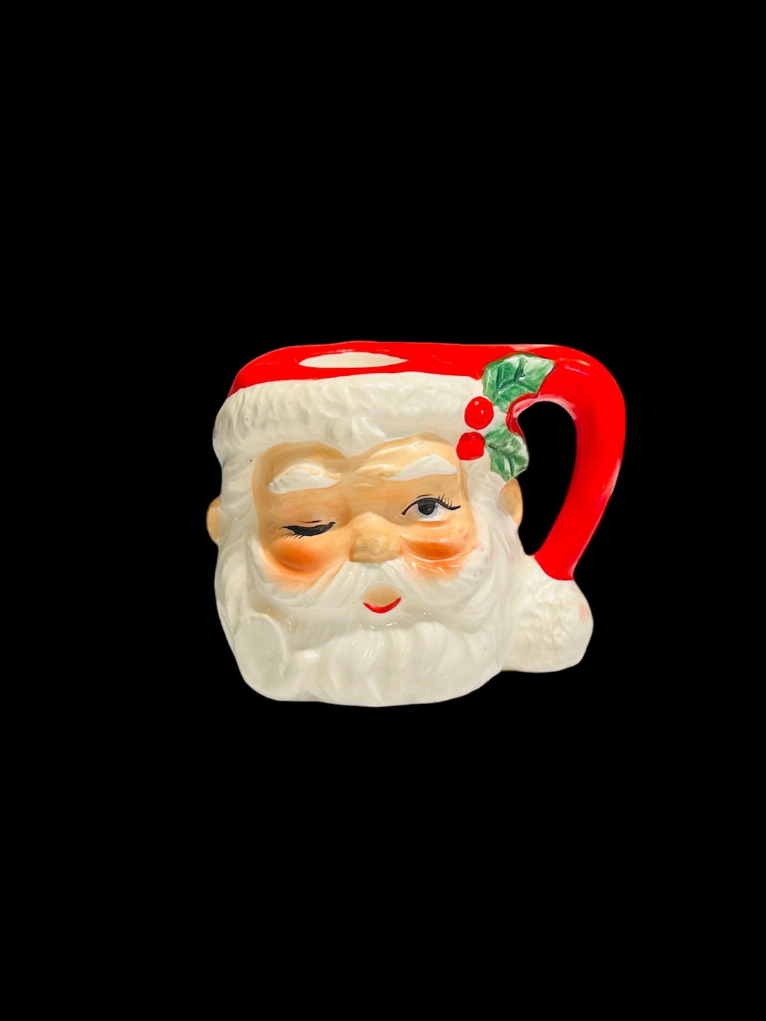 Vintage Winking Japan Santa Mug Candlestick Holder - Etsy