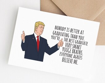 Trump Graduation Card - Etsy
