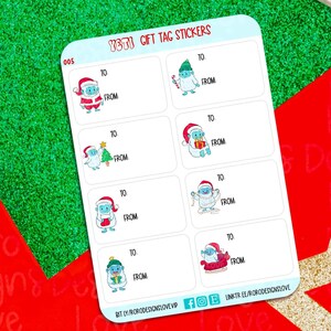 Yeti Sticker Gift Tags for Kids Cute Christmas Gift Tags - Etsy