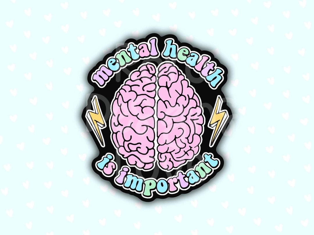 Pastel Goth Brain Sticker for Water Bottle, Therapist Gift Mental ...