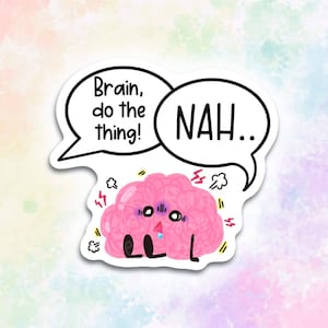 Scatterbrain Brain Fog Sticker for Laptop, Unmotivational Stickers for ...