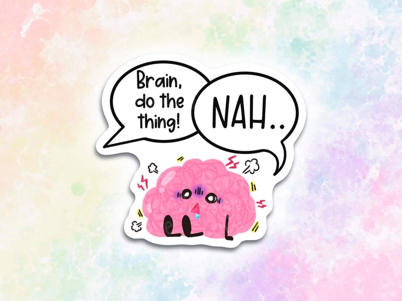 Scatterbrain Brain Fog Sticker for Laptop Unmotivational - Etsy
