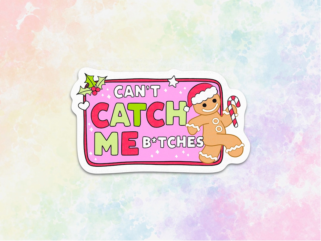 Can't Catch Me Gingerbread Man Sticker for Kindle, White Elephant Gifts ...