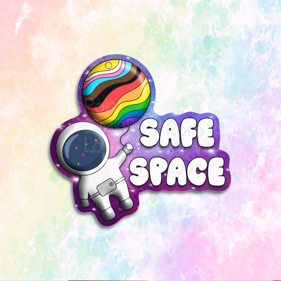 Safe Space Sticker for Laptop, Progress Pride Flag Sticker for Water ...