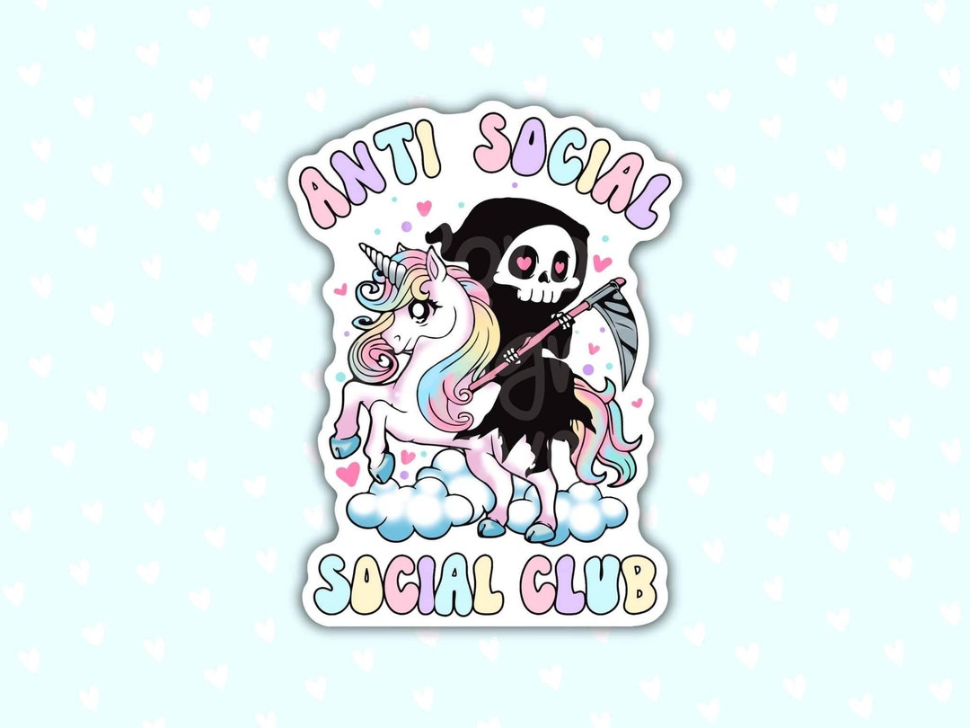 Anti Social Social Club Sticker for Adults, Grim Reaper Sticker for ...