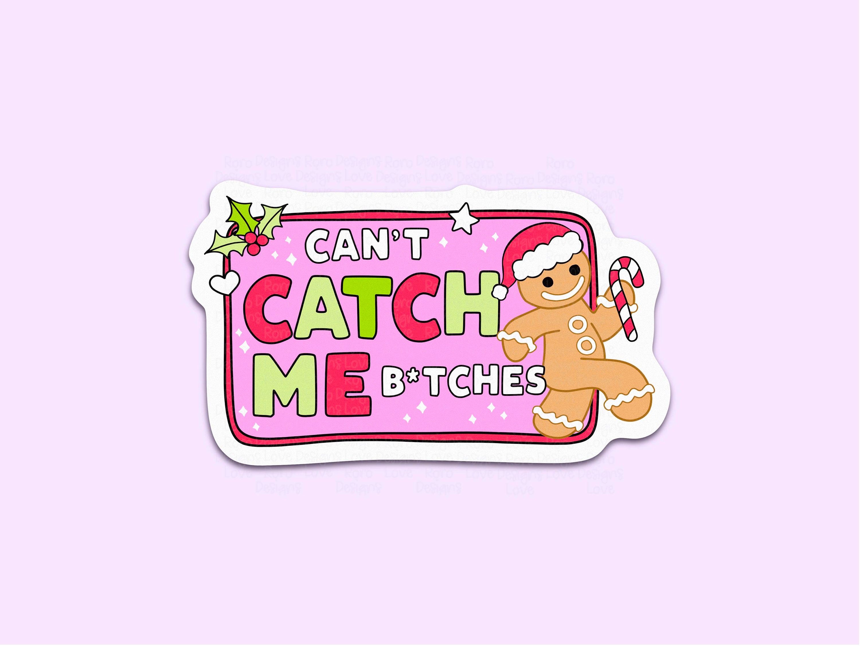 Can't Catch Me Gingerbread Man Sticker for Kindle, White Elephant Gifts ...