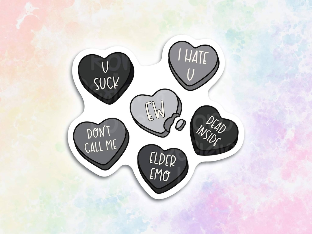 Elder Emo Sticker for Laptop, Anti Conversation Hearts Sticker for ...