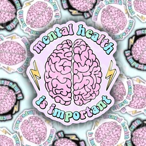 Pastel Goth Brain Sticker for Water Bottle Therapist Gift - Etsy