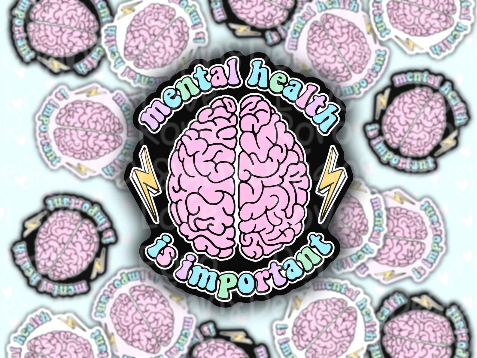 Pastel Goth Brain Sticker for Water Bottle Therapist Gift - Etsy