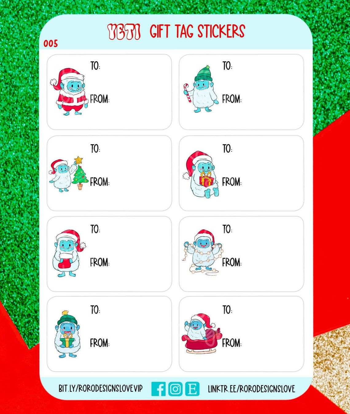 Yeti Sticker Gift Tags for Kids Cute Christmas Gift Tags - Etsy