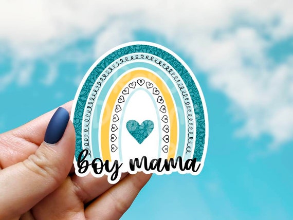 Boy Mom Sticker for Laptop Boy Mama Rainbow Sticker for Water - Etsy