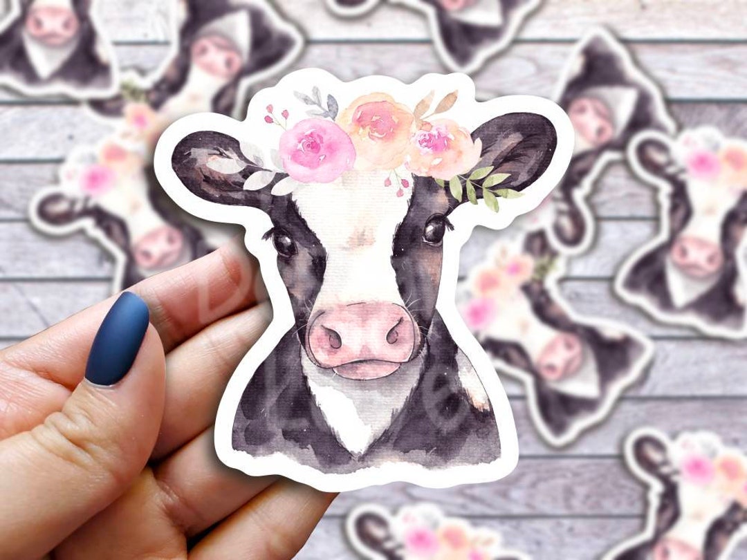 Boho Cow Stickers for Water Bottles, Cow Gifts for Cow Lovers, Cute ...
