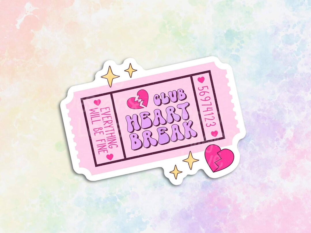 Club Heartbreak Sticker for Laptop, Lonely Hearts Sticker for Best ...