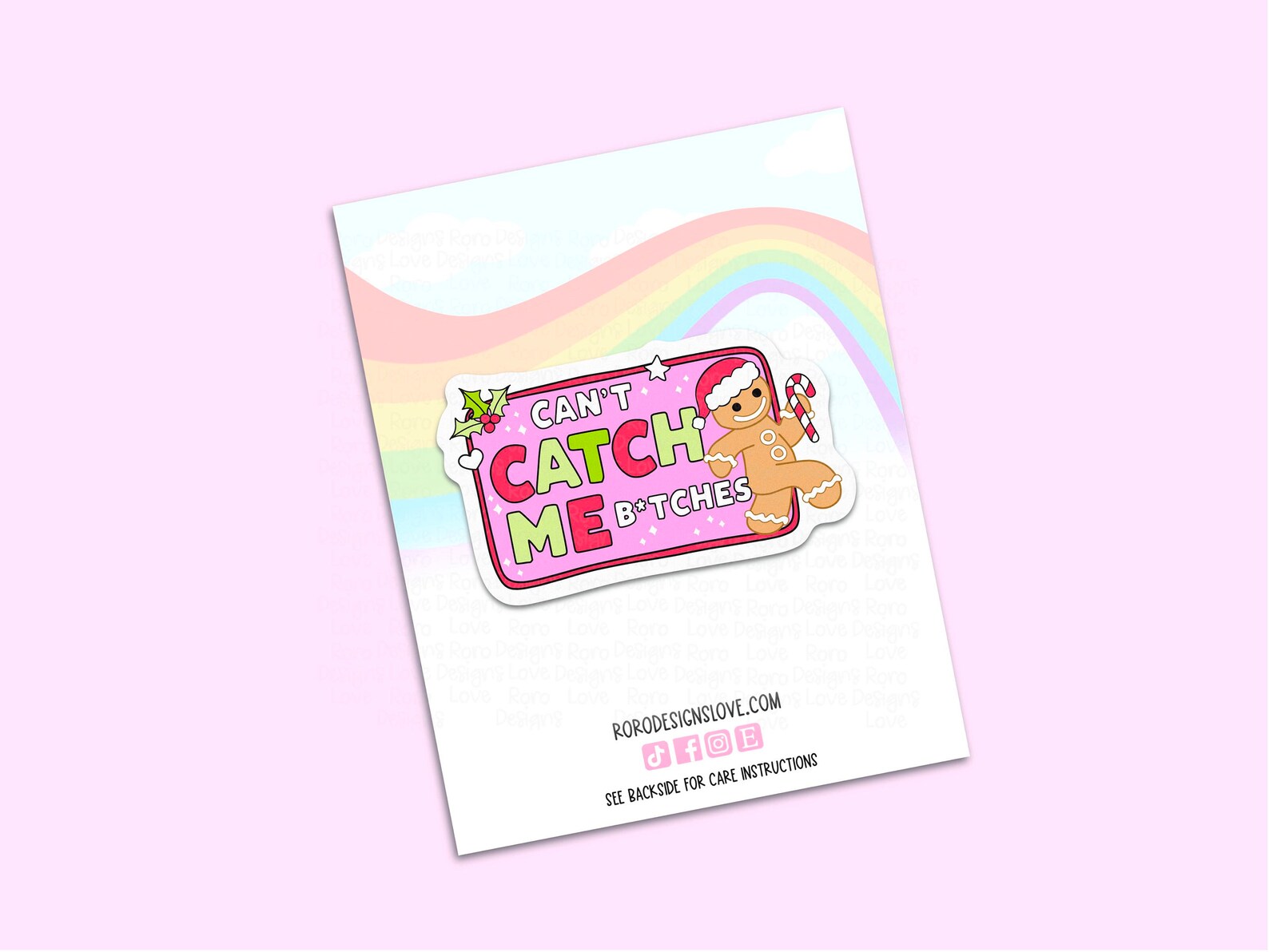 Can't Catch Me Gingerbread Man Sticker for Kindle, White Elephant Gifts ...