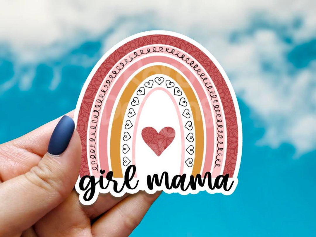 Girl Mom Sticker for Laptop, Girl Mama Rainbow Sticker for Water Bottle ...