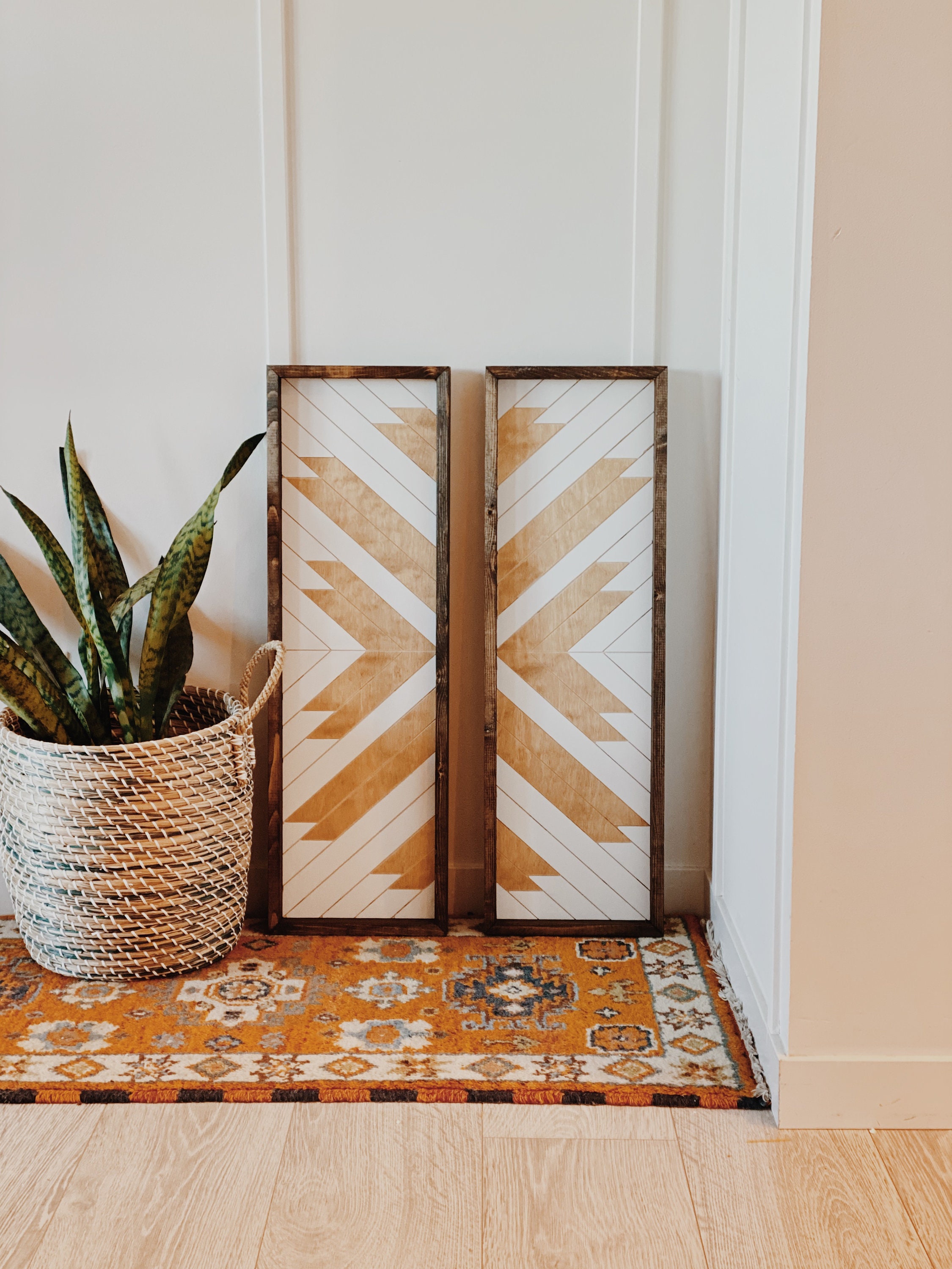 Natural//white Carved Wood Panel Set | Etsy Canada