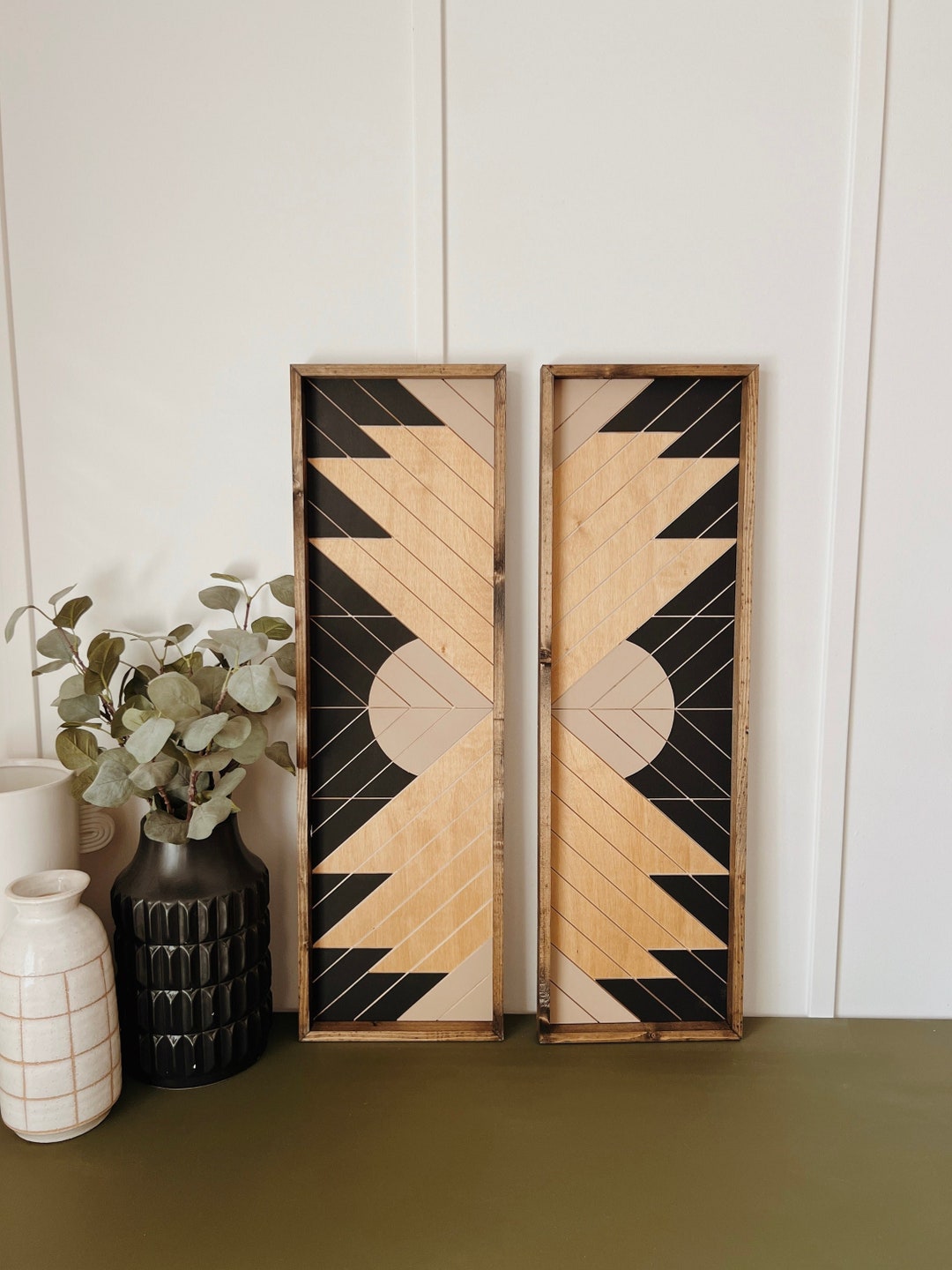 Modern Carved Panel Set - Etsy