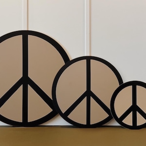 Peace Sign Wood Round - Etsy