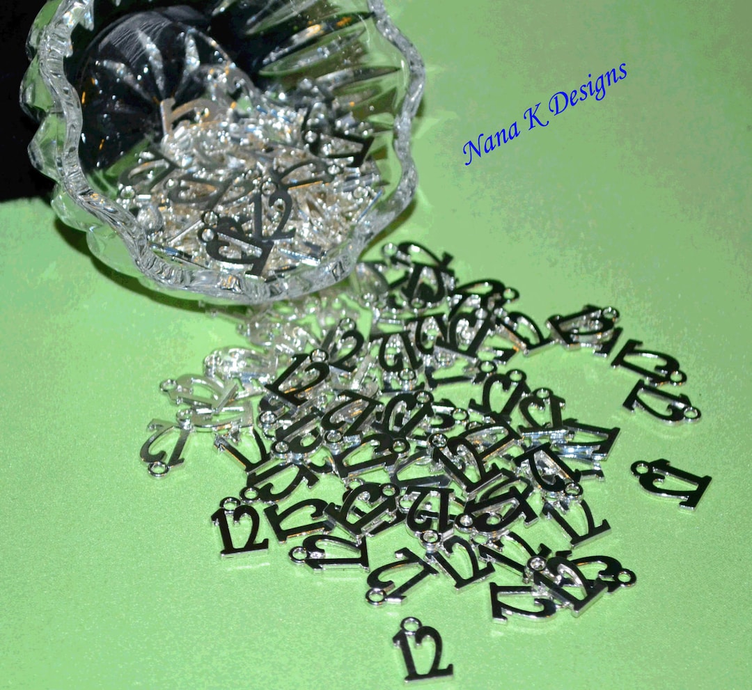 Silver Number 12 Charms - Etsy