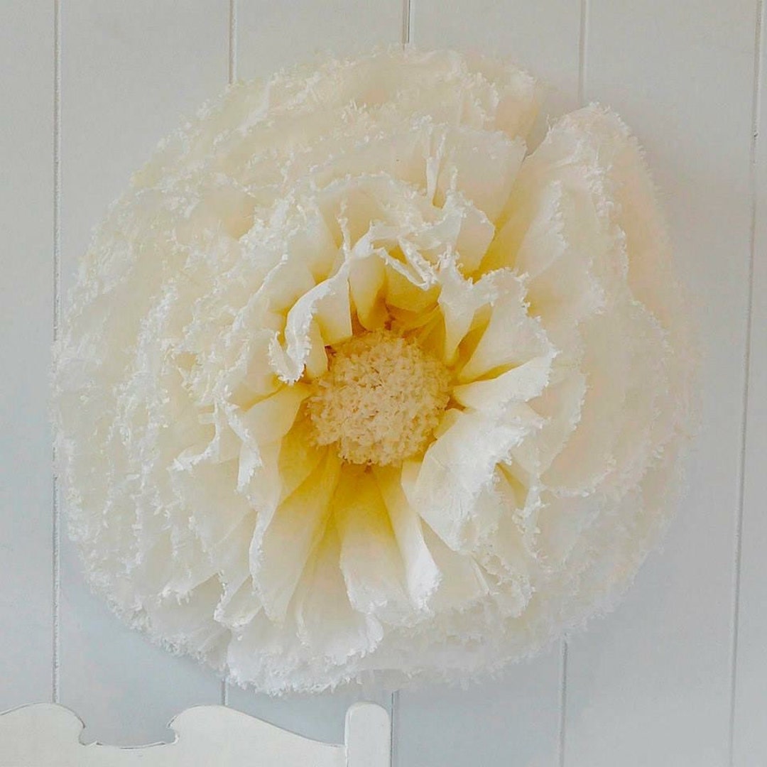 Yellow Paper Flower, Giant Hand-dyed Flower in Yellow and Ivory ...