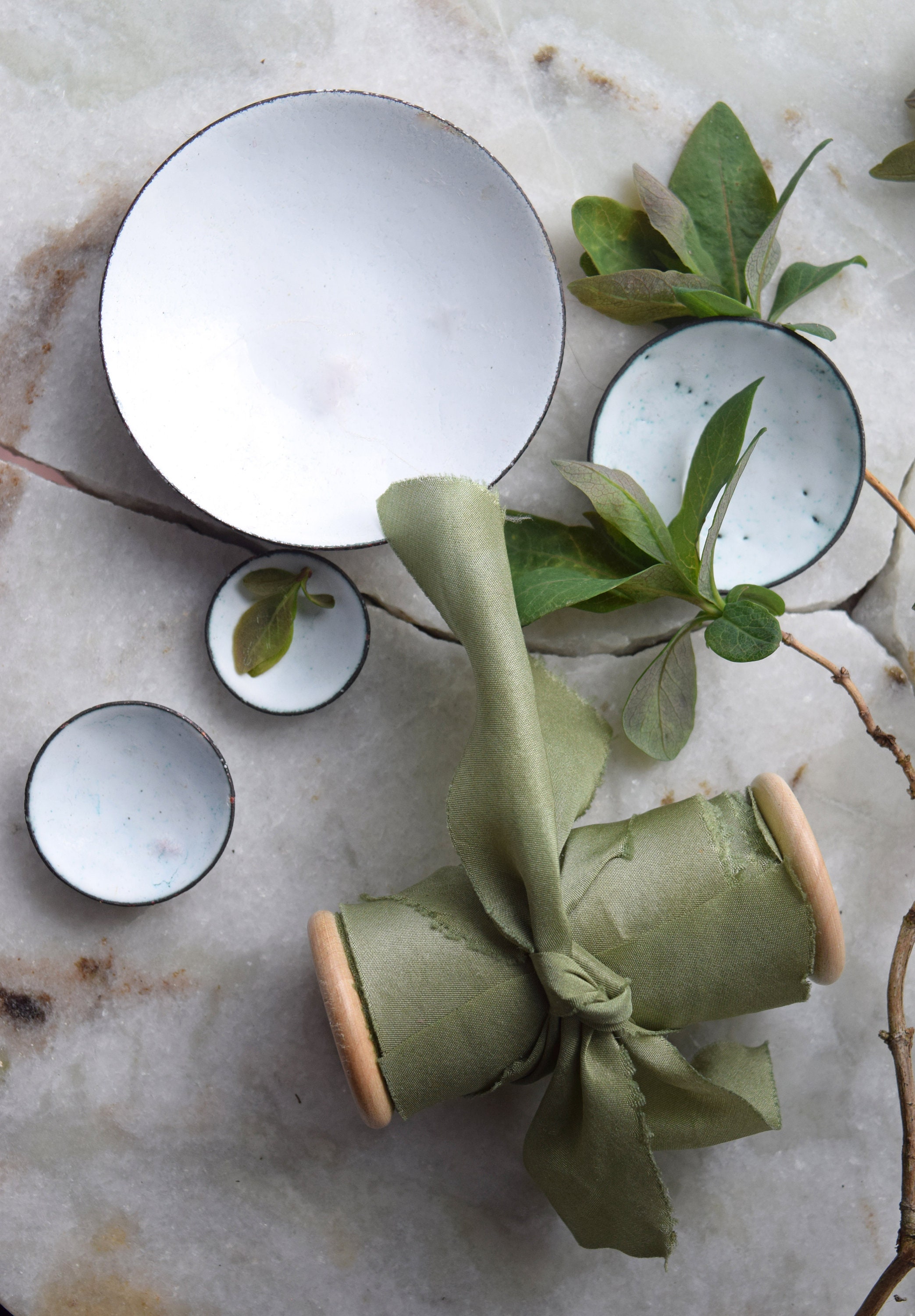 Mini styling dish a single white enamelled styling dish with | Etsy