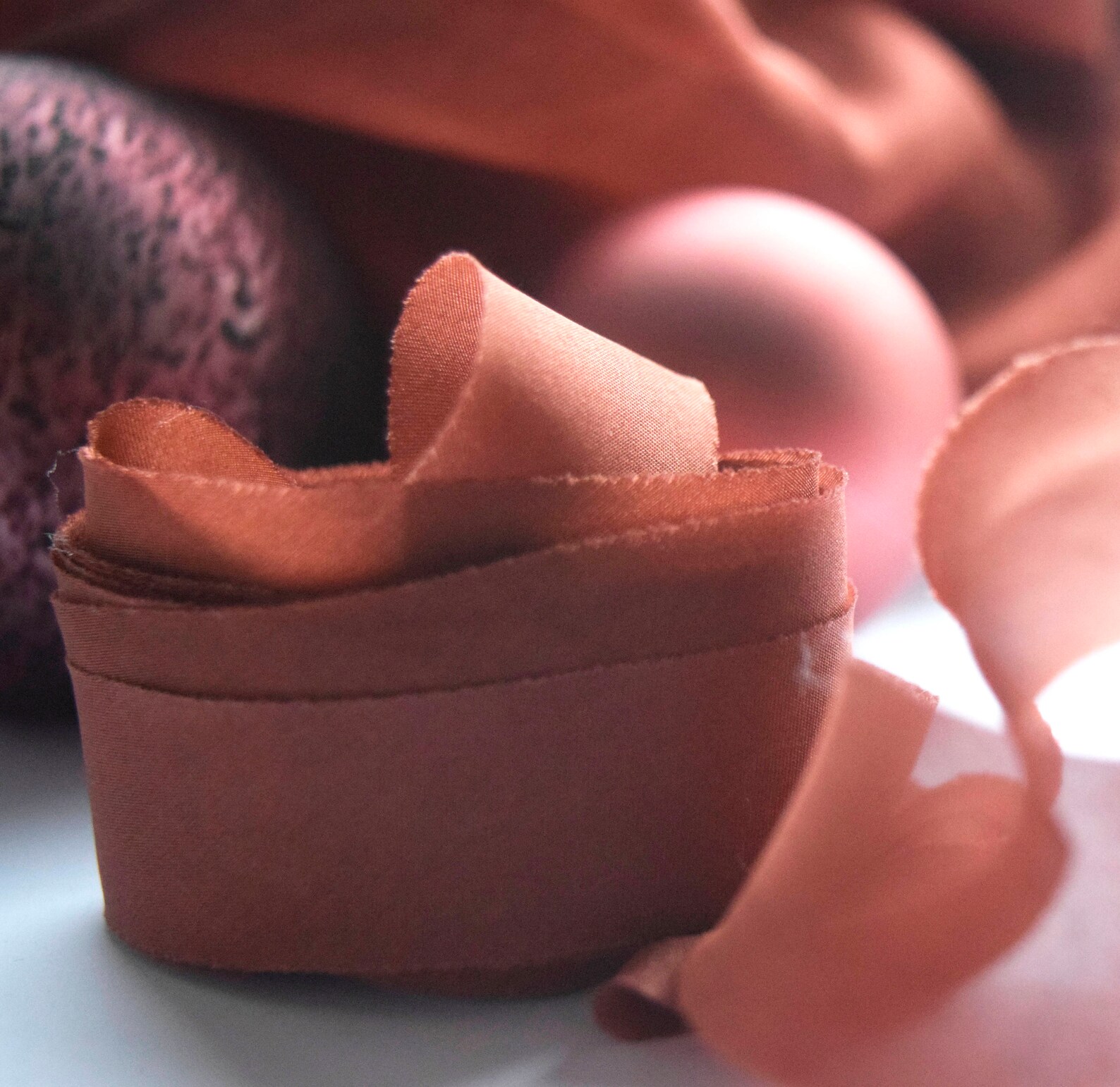 Silk Ribbon: Hand-dyed Silk Ribbon Rust Silk Ribbon Copper - Etsy UK