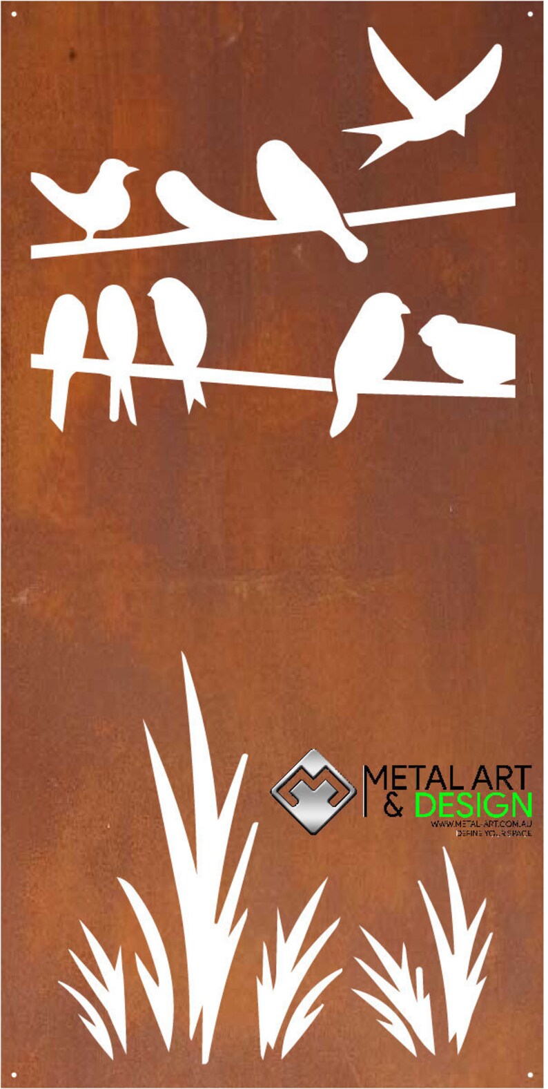 Corten Decorative Metal Panel Birds on a Wire Design - Etsy