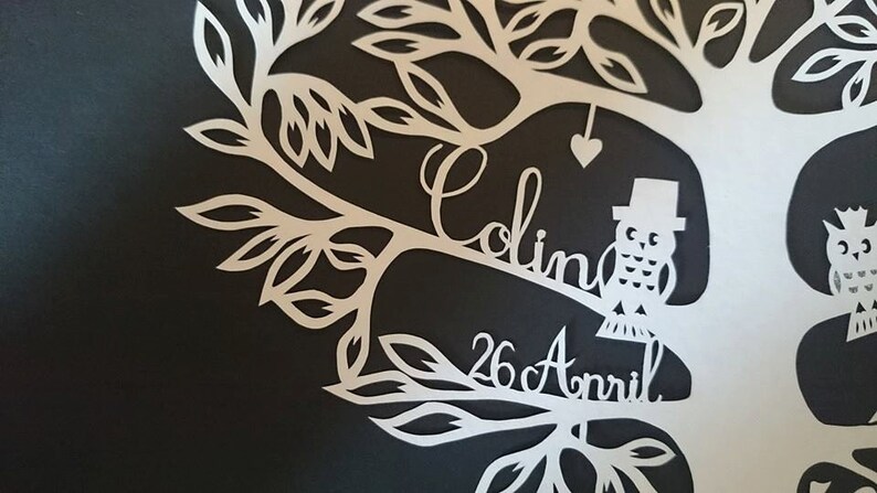 Hand Cut 'the Wedding Owls' Papercut. - Etsy UK