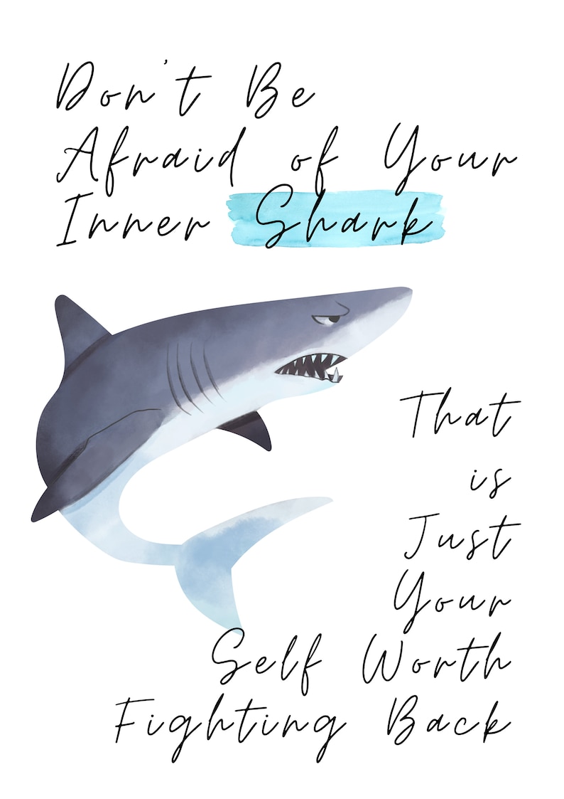 Shark Motivational Inspirational Print - Etsy