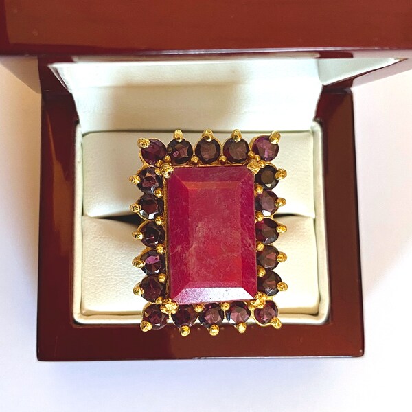 Large Ruby Ring - Etsy
