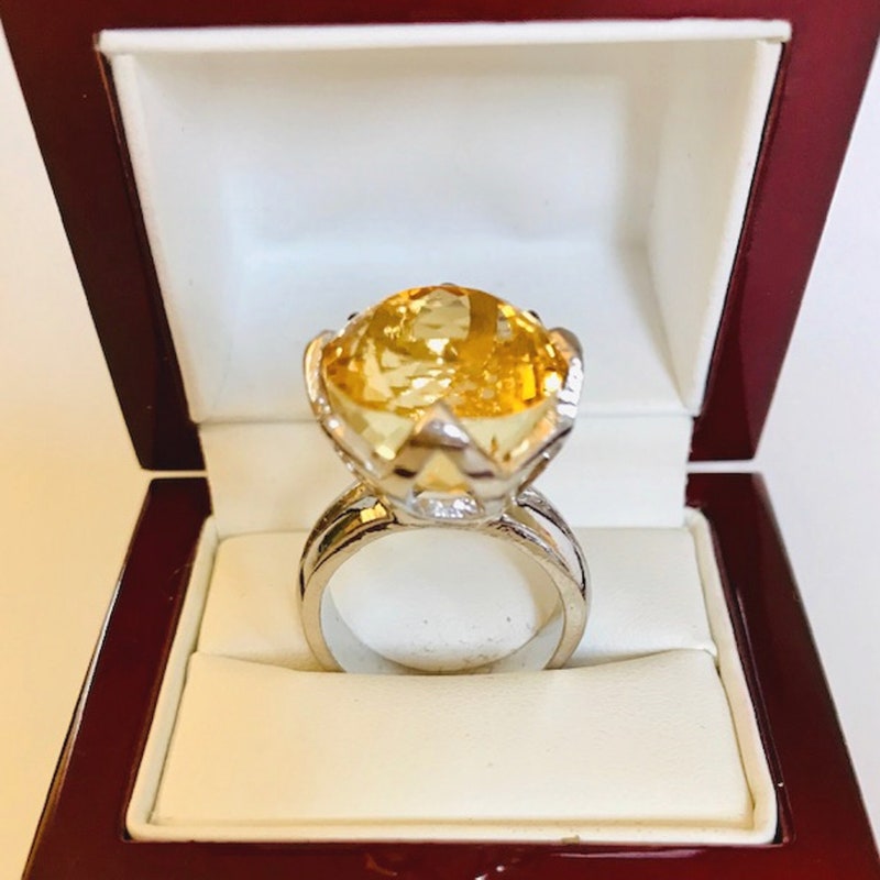 Large Citrine Ring - Etsy