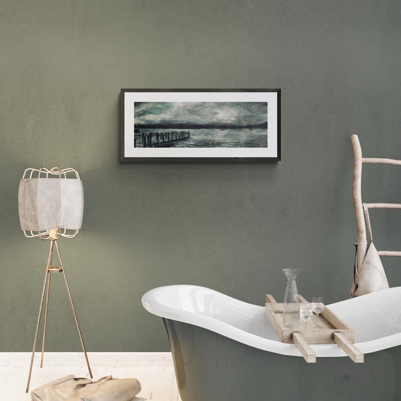 Lake Windermere Print: Rainy Evening Moody Landscape, Cumbrian Wall Art ...