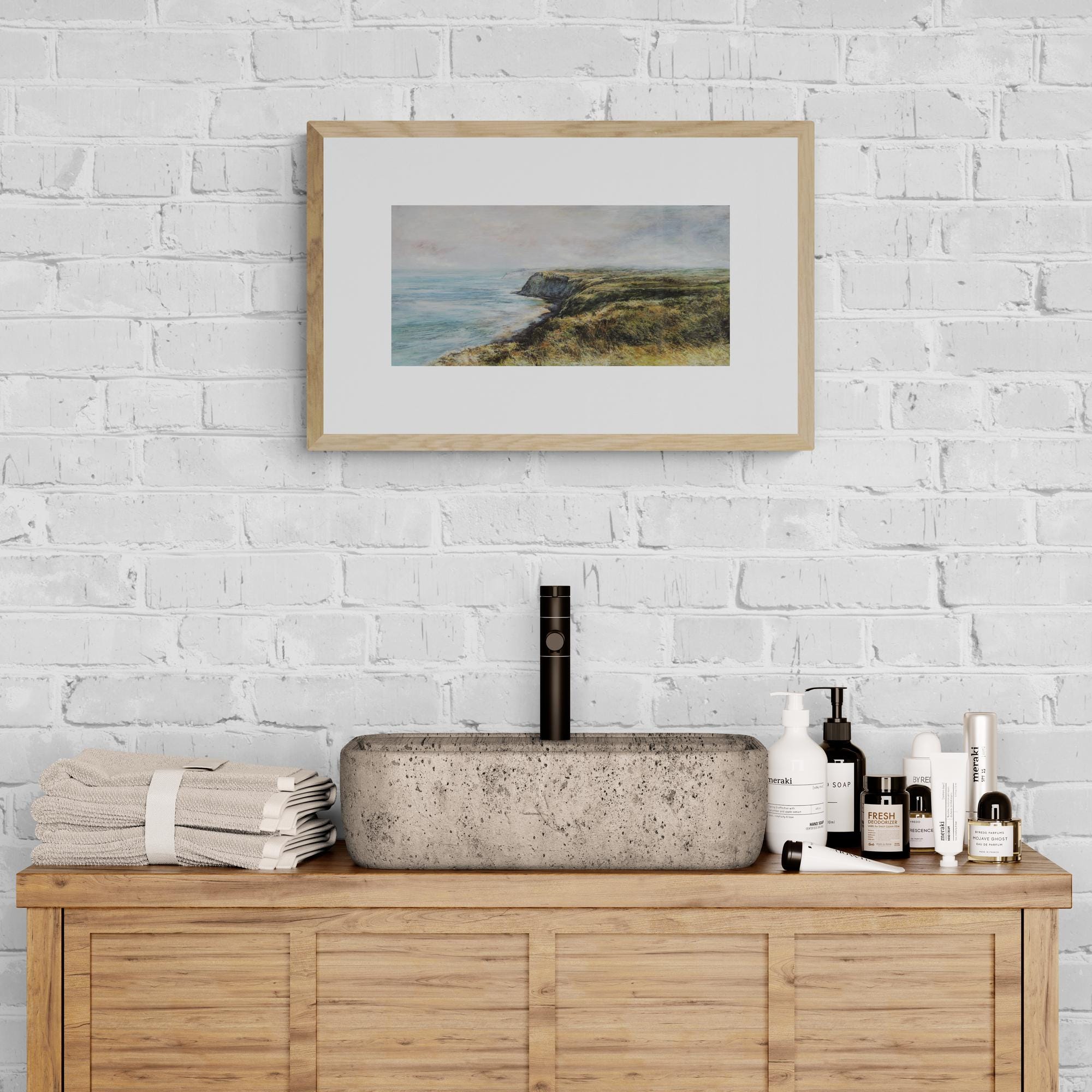 Signed Seascape Print: Ravenscar Cliffs, North Yorkshire Coast Giclée ...
