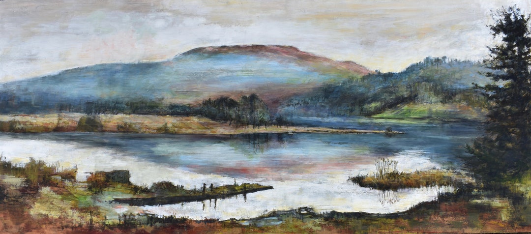 Lake District Grasmere Tranquil Sunset Signed Fine Art Landscape Print ...