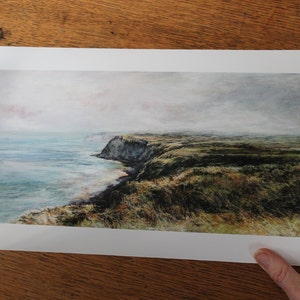Signed Seascape Print: Ravenscar Cliffs, North Yorkshire Coast Giclée ...