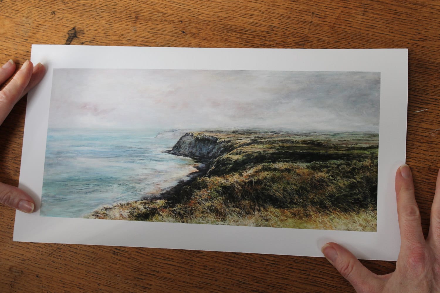 Signed Seascape Print: Ravenscar Cliffs, North Yorkshire Coast Giclée ...